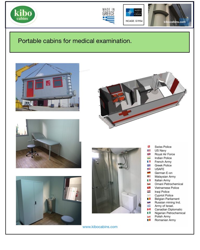 Portable Medical cabins Kibo for examination – Προκατασκευασμένοι Οικίσκοι